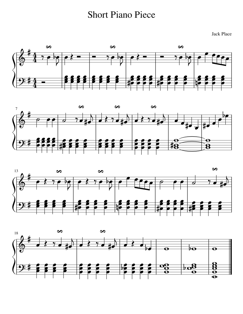 Short Piano Piece Sheet music for Piano (Solo) Easy | Musescore.com