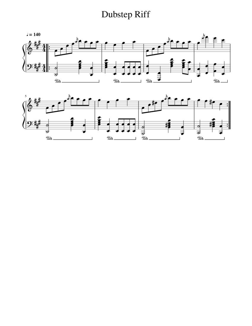 Dubstep Riff Sheet Music for Piano (Solo) | MuseScore.com