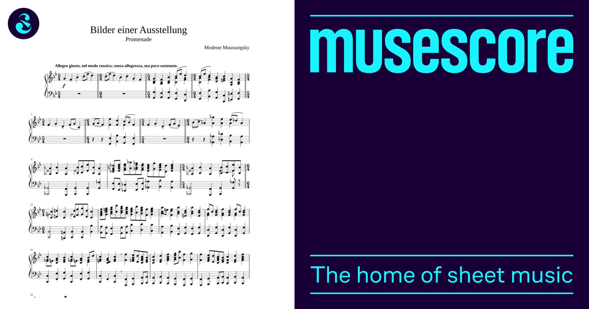 Promenade Example – MuseScore 1.1 Sheet Music for Piano (Solo ...