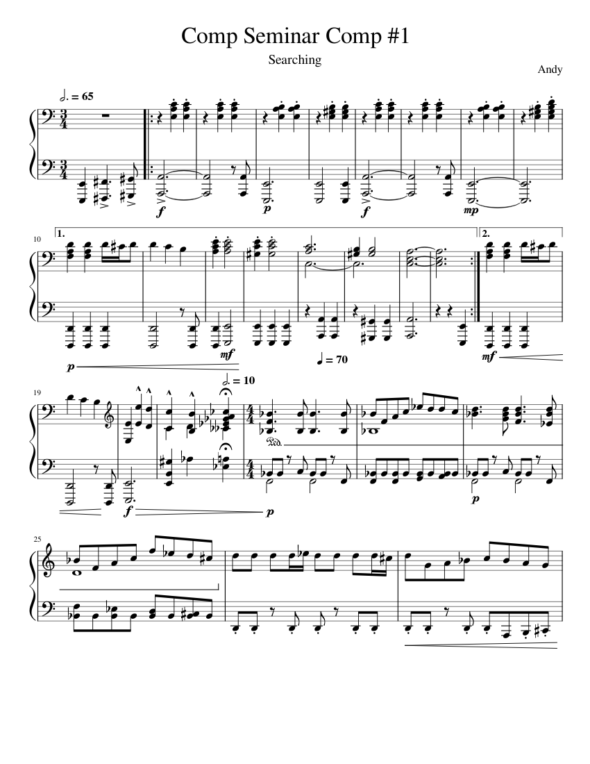 Comp Seminar Comp #1 Sheet music for Piano (Solo) | Musescore.com