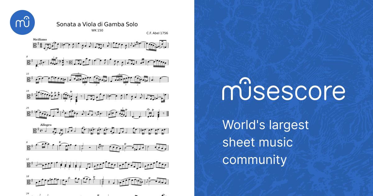 Sonata a Viola di Gamba Solo Sheet music for Viola (Solo) | Musescore.com
