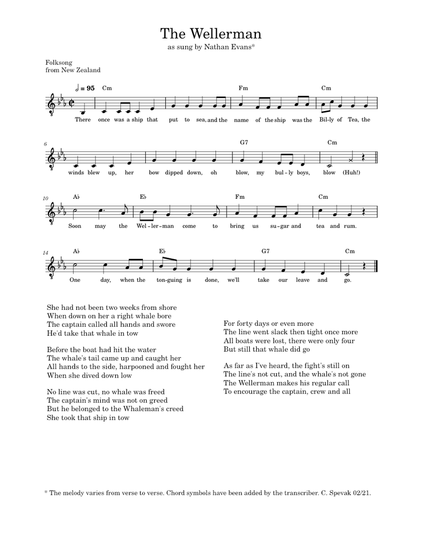 The Wellerman Sheet Music with Chords for Guitar (Solo) | MuseScore.com