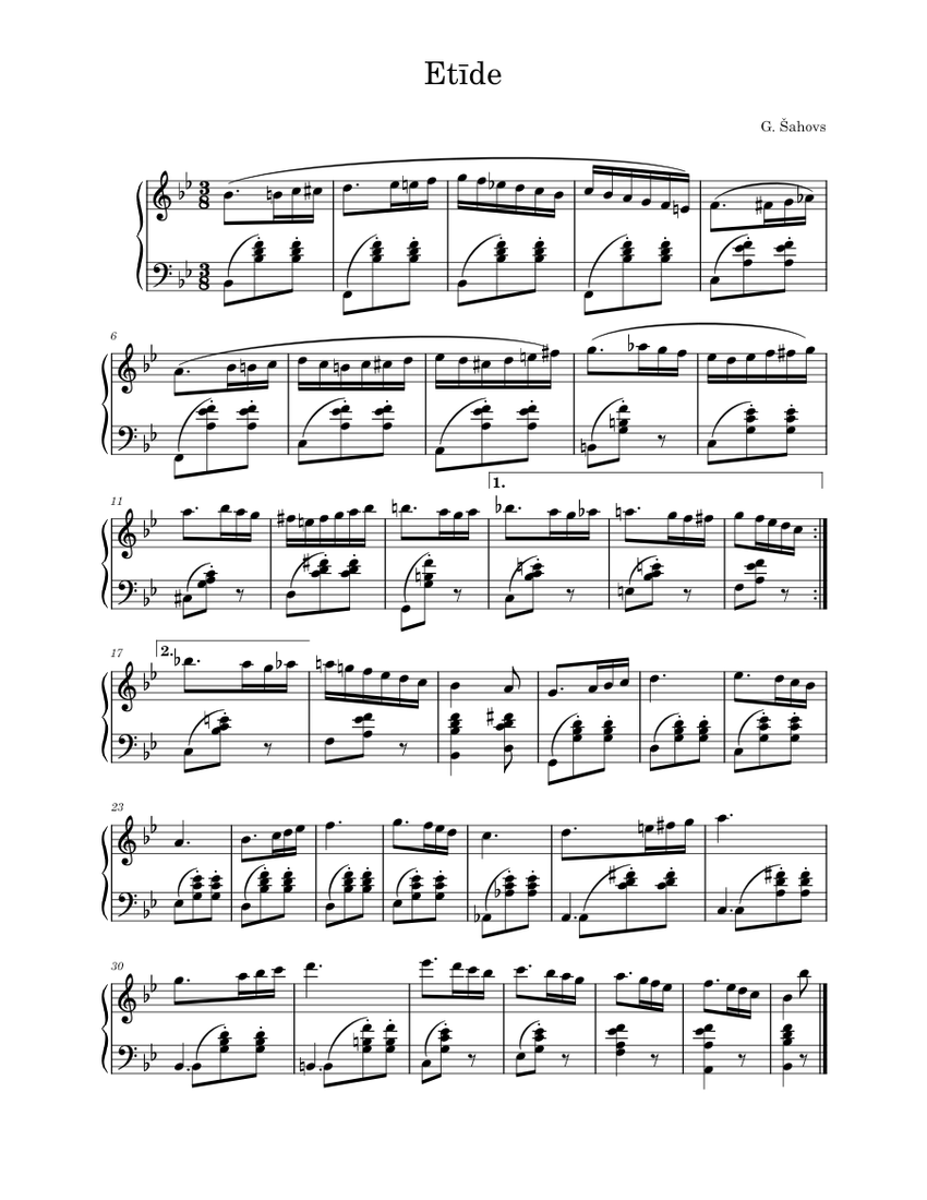 Etīde Sheet music for Accordion (Solo) | Musescore.com