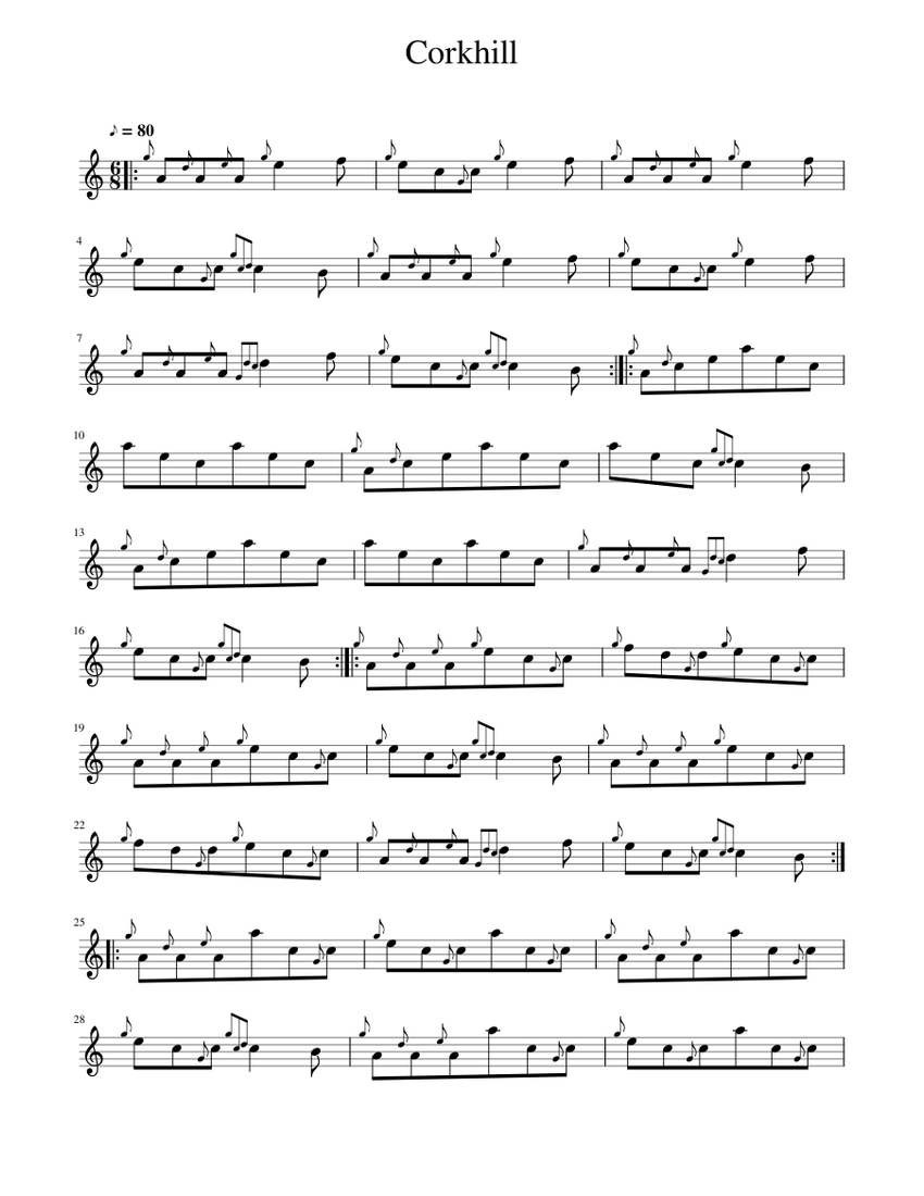 Corkhill Sheet music for Piano (Solo) | Musescore.com