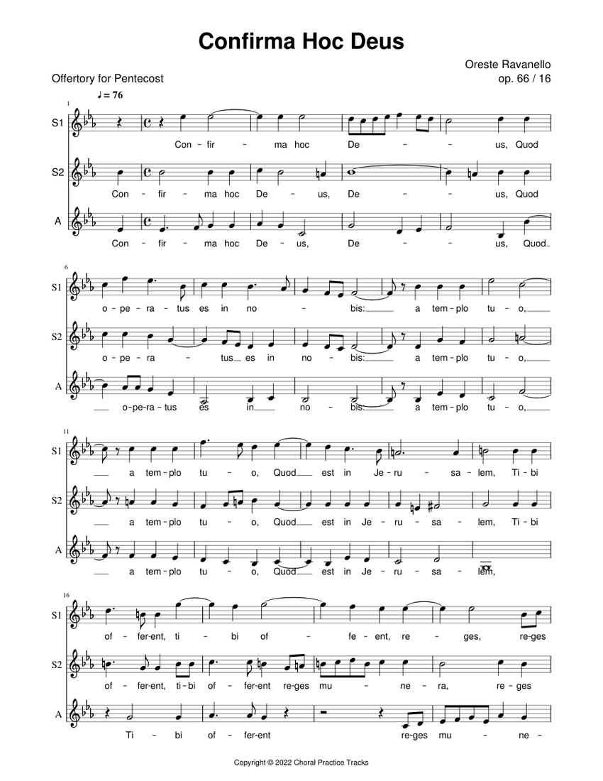 Confirma Hoc Deus Sheet Music for Soprano, Alto (Choral) | MuseScore.com