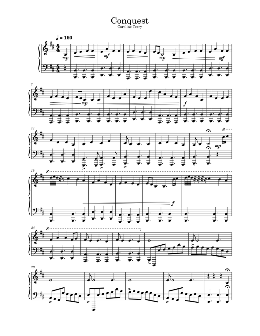 Conquest Sheet music for Piano (Solo) | Musescore.com