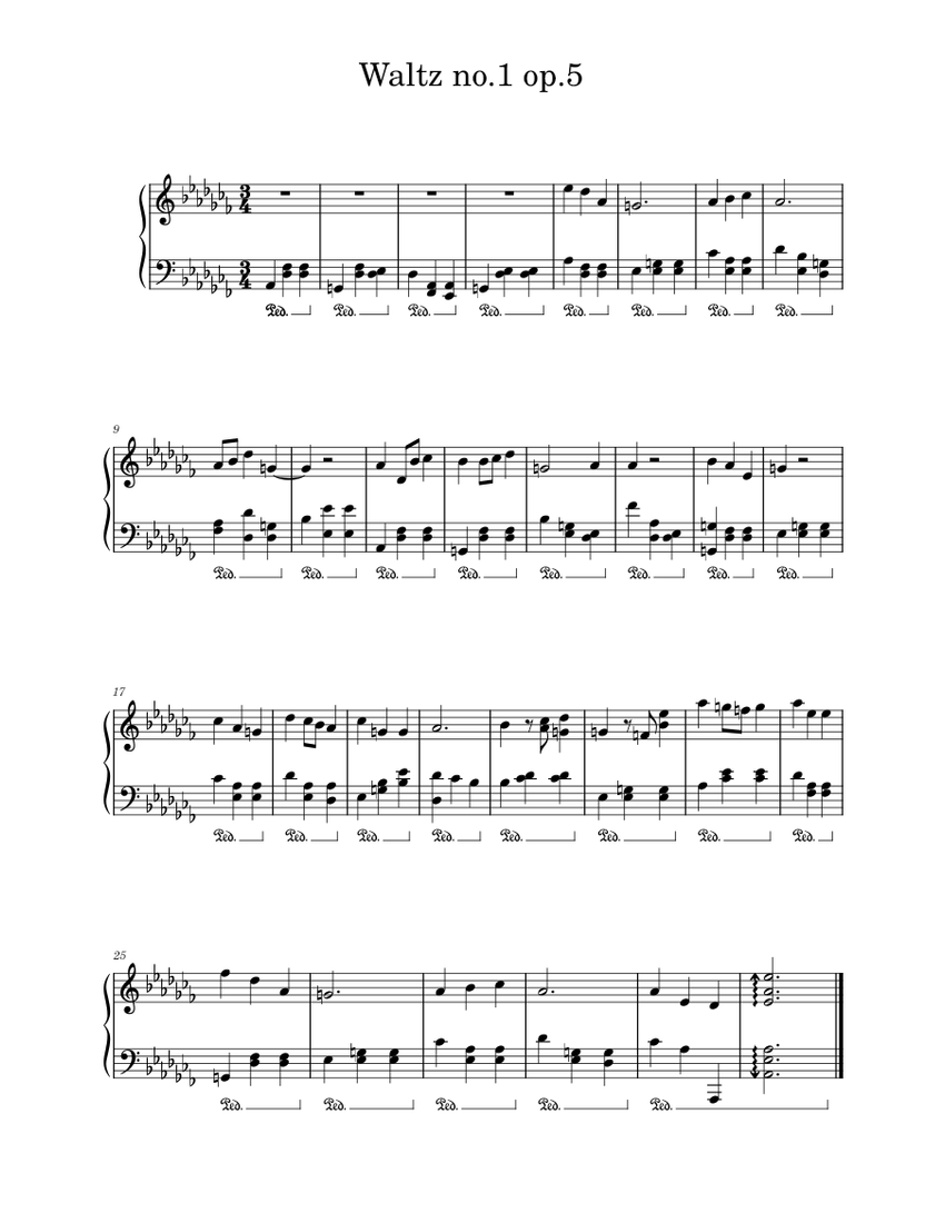 Waltz no.1 op.5 Sheet music for Piano (Solo) Easy | Musescore.com