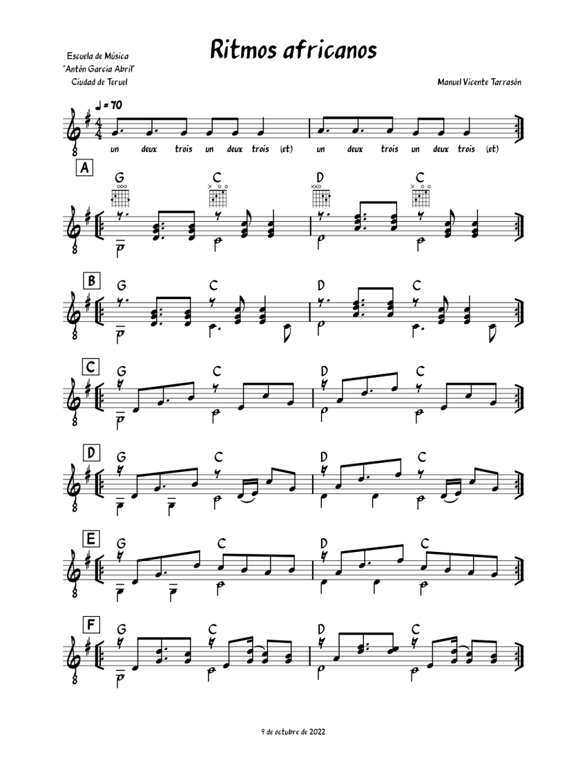 Ritmos africanos – traditional Sheet music for Guitar (Solo ...