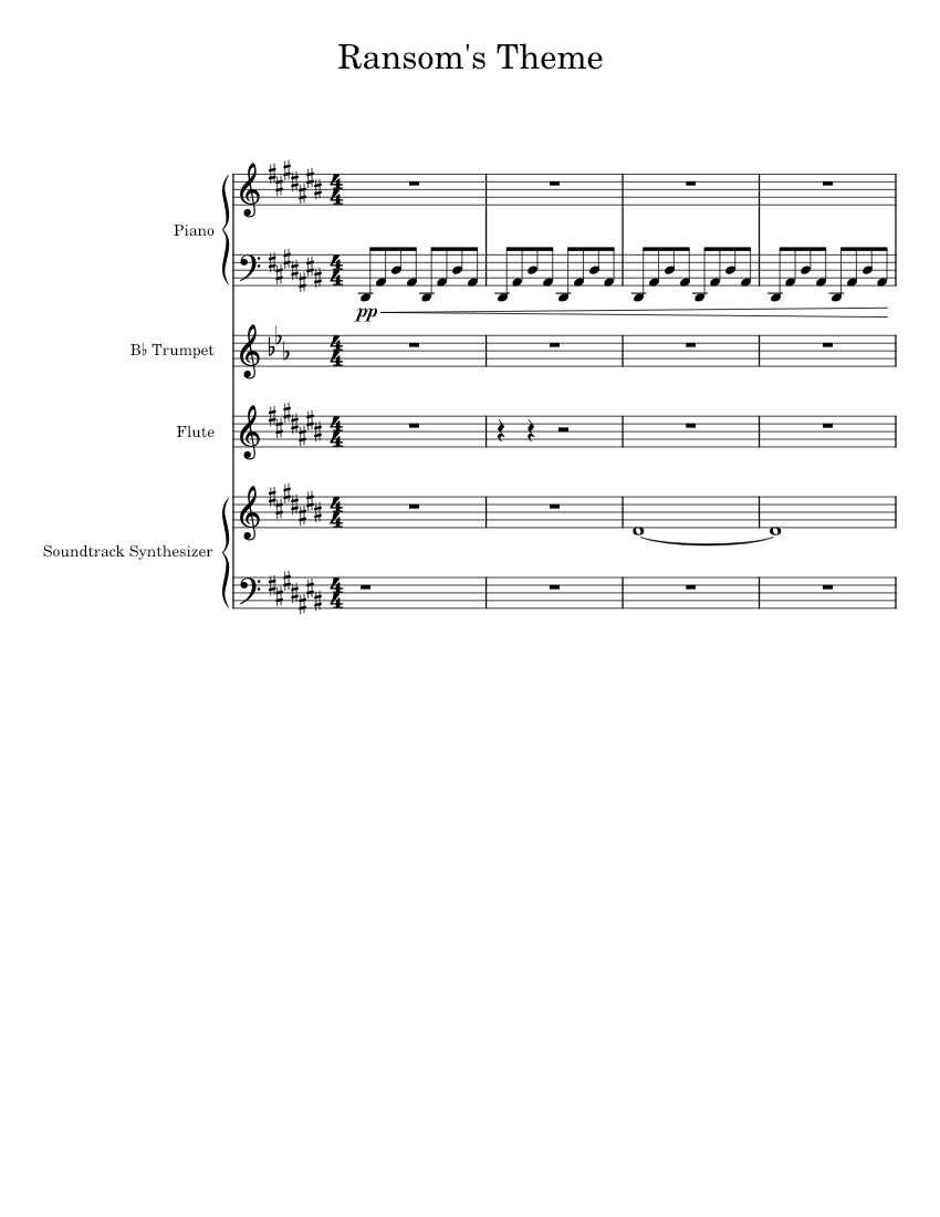 Ransom's Theme (from The Space Trilogy) Sheet music for Piano, Flute ...