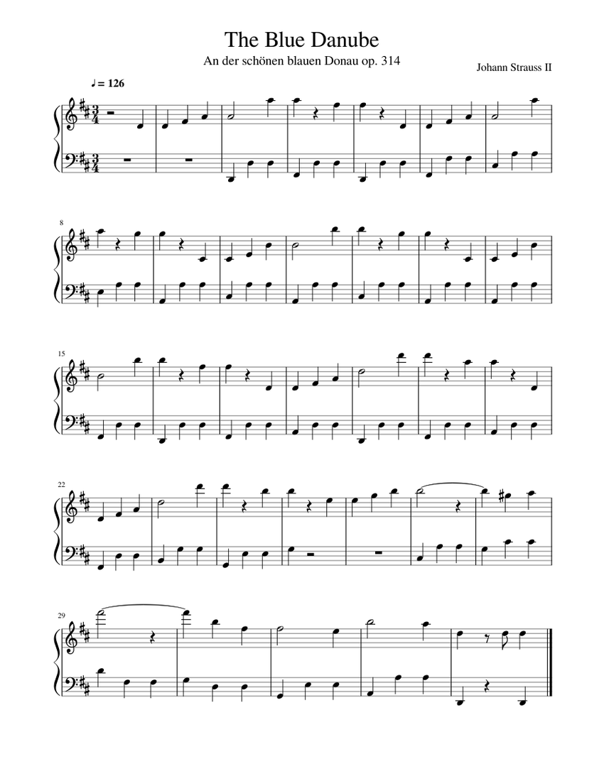 The Blue Danube Op. 314 – Johann Strauss Jr. An der schönen blauen ...