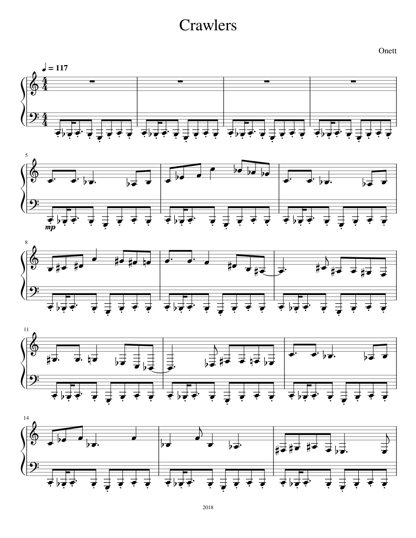 Crawlers – Onett Sheet Music for Piano (Solo) easy | MuseScore.com