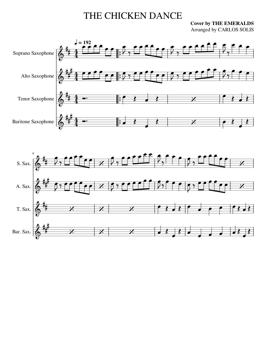 THE CHICKEN DANCE by CARLIT0CHURRIT0 Sheet music for Saxophone alto ...