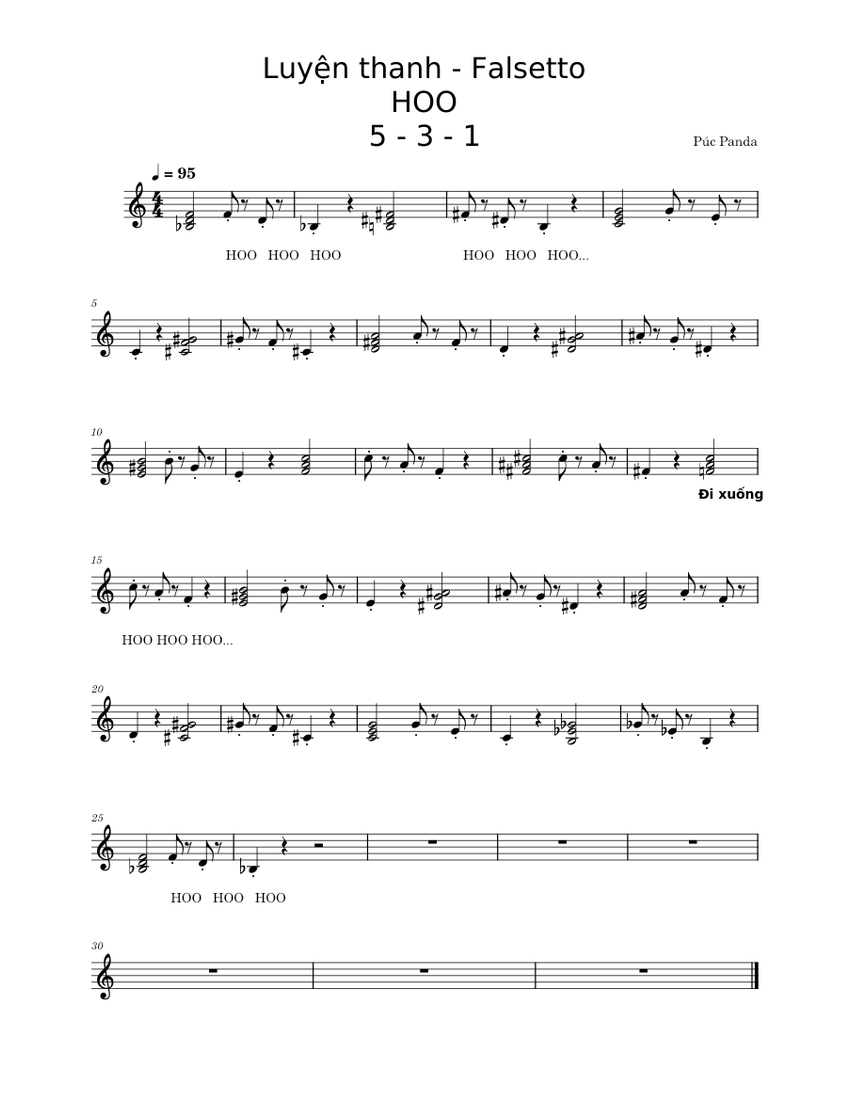 Luyện thanh - Falsetto Sheet music for Piano (Solo) Easy | Musescore.com
