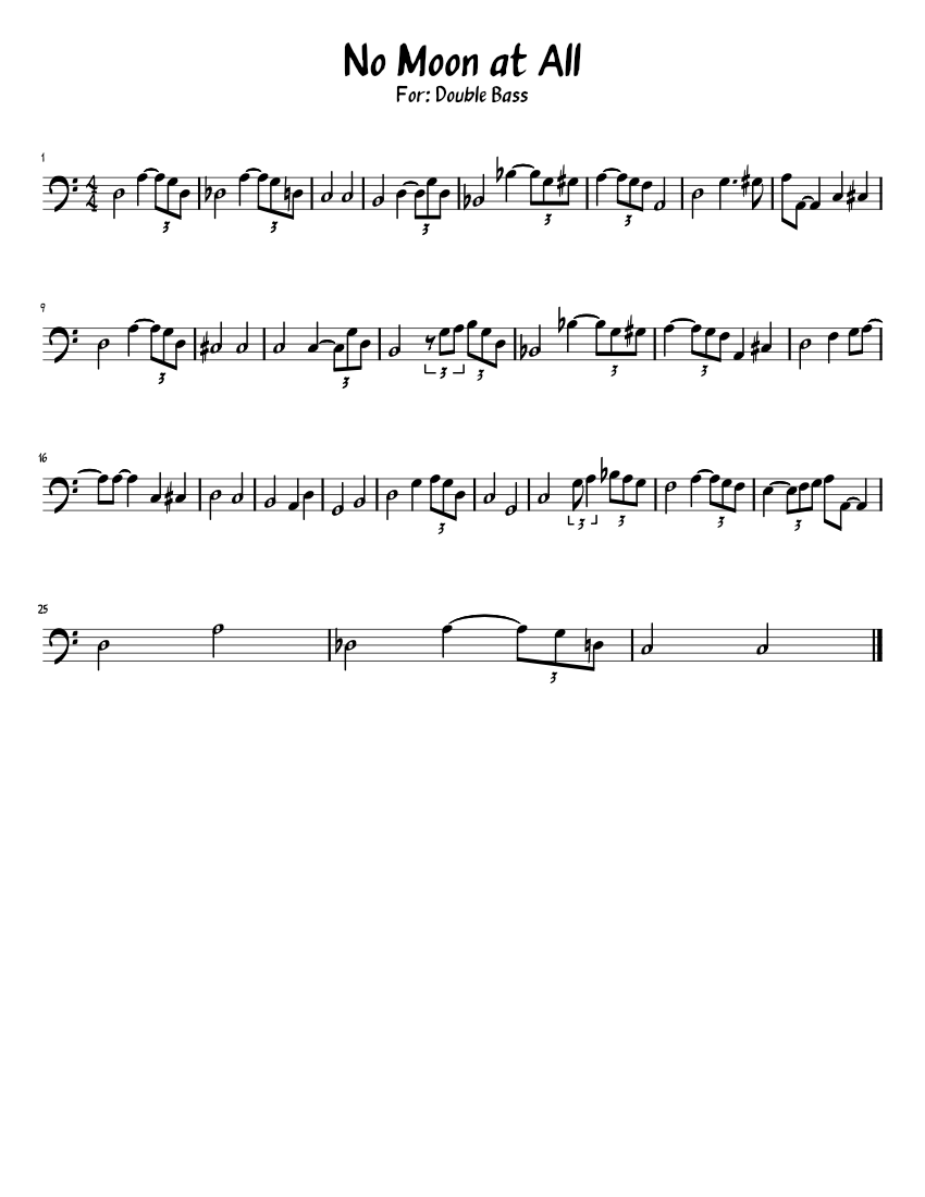 No Moon at All Sheet music for Bass guitar (Solo) | Musescore.com