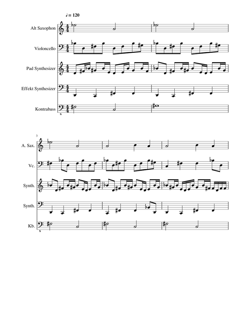 Golden Gate Bridge Sheet Music for Saxophone alto, Contrabass, Cello ...