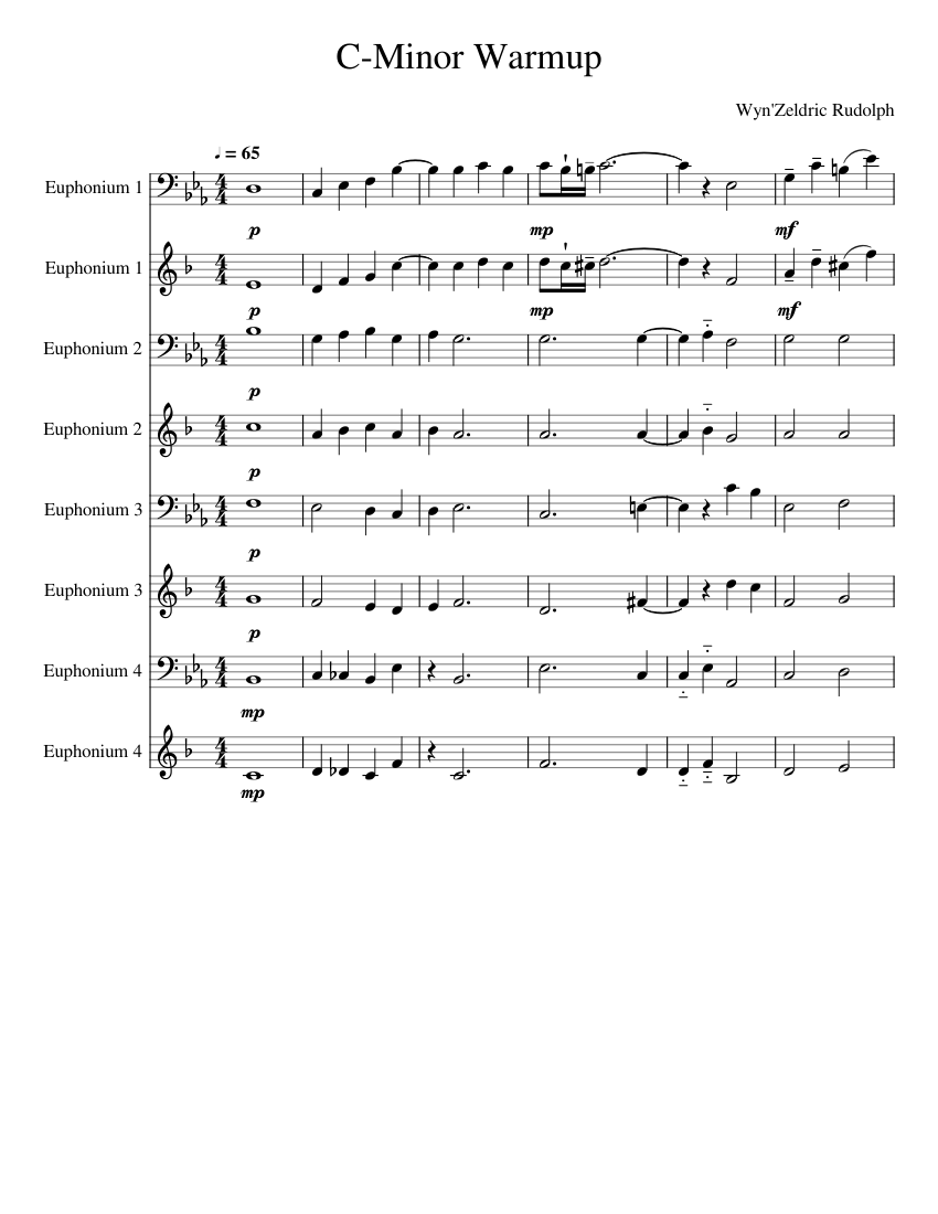 C-minor Warm Up Sheet music for Euphonium (Concert Band) | Musescore.com