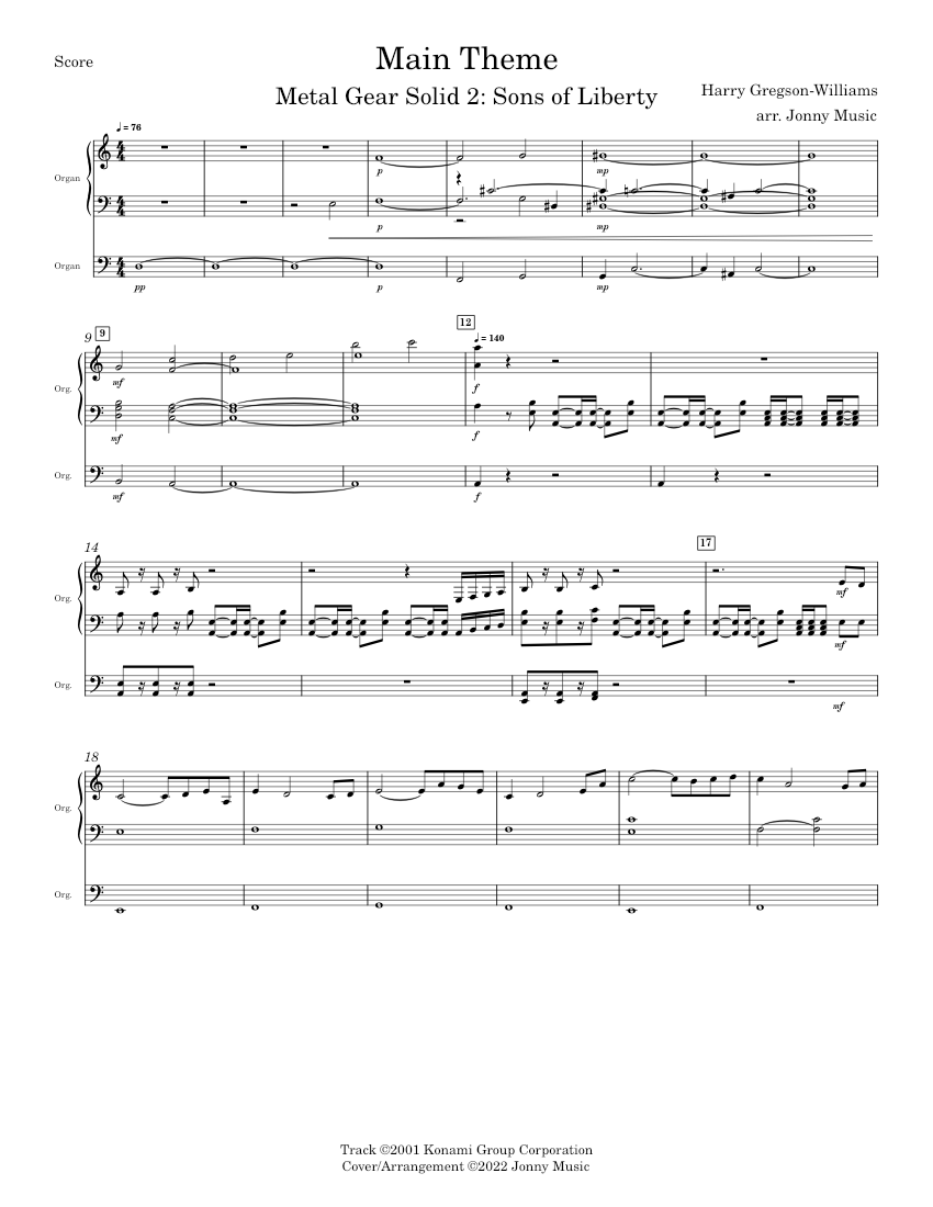 Main Theme - Metal Gear Solid 2: Sons of Liberty – Harry Gregson ...