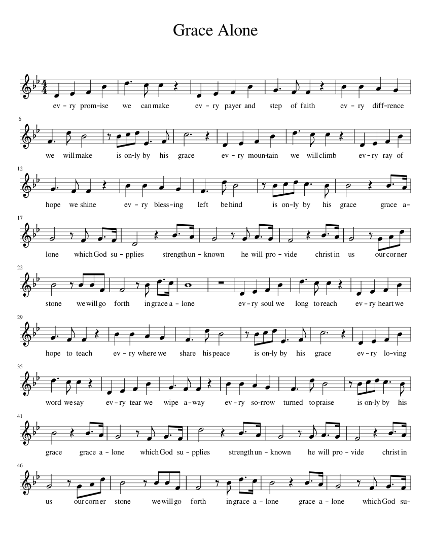 Grace Alone Sheet Music for Flute (Solo) | MuseScore.com