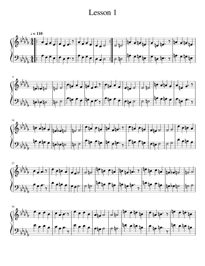 Lesson 1 Sheet music for Organ (Solo) | Musescore.com