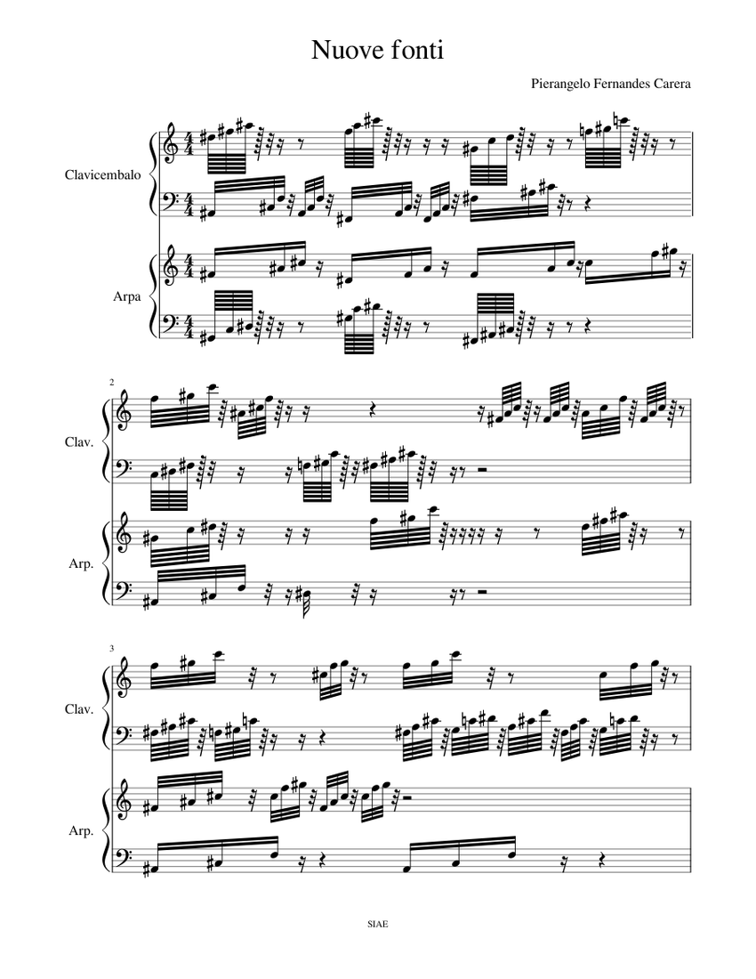 Nuove fonti Sheet music for Harpsichord, Harp (Mixed Duet) | Musescore.com