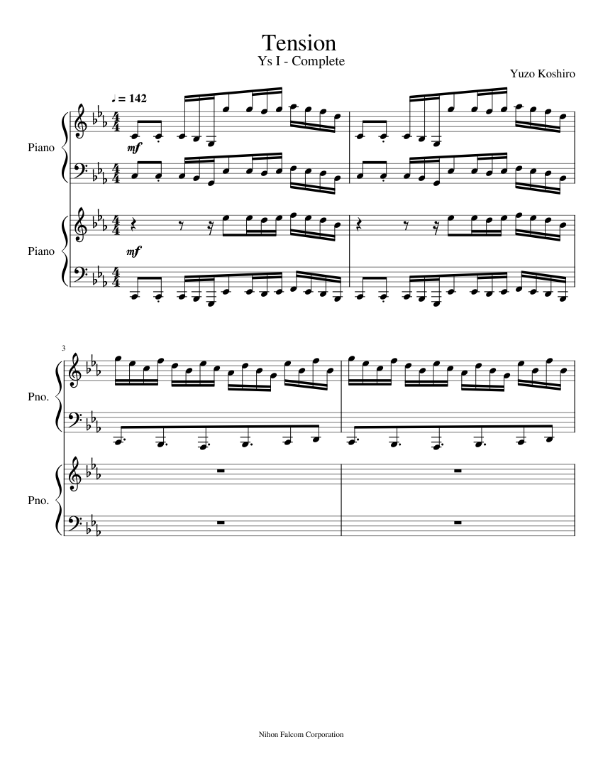 Tension Sheet Music for Piano (Piano Duo) | MuseScore.com
