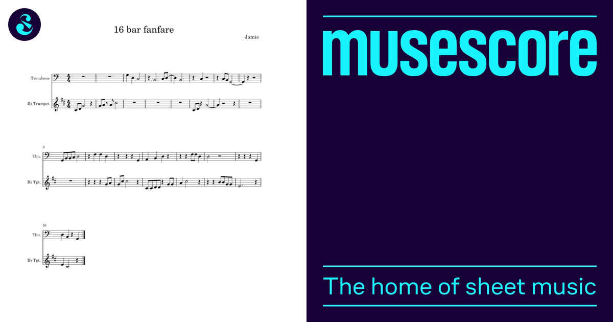 16 bar fanfare - Jamie Sheet Music for Trombone, Trumpet other (Brass ...