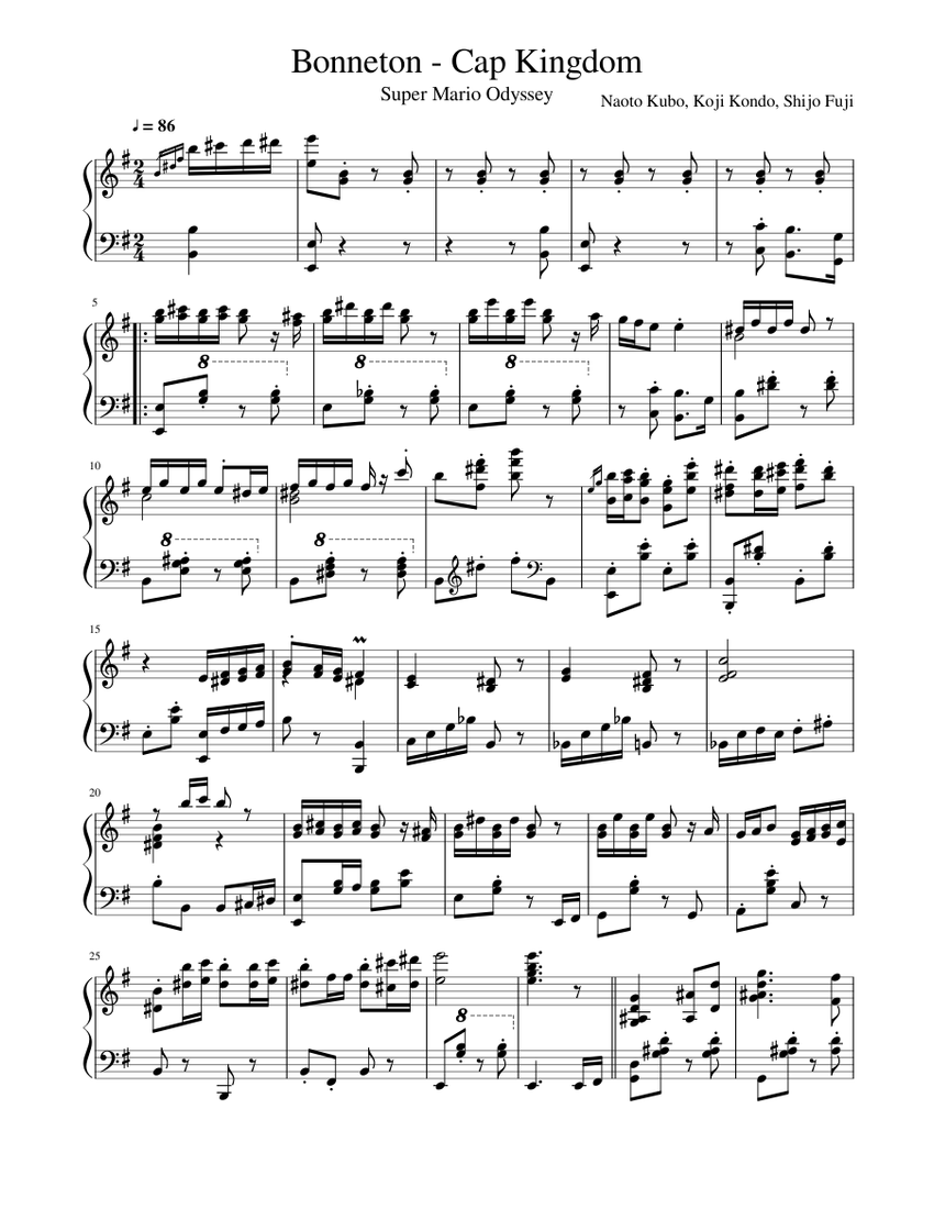 Bonneton - Cap Kingdom Sheet Music for Piano (Solo) | MuseScore.com