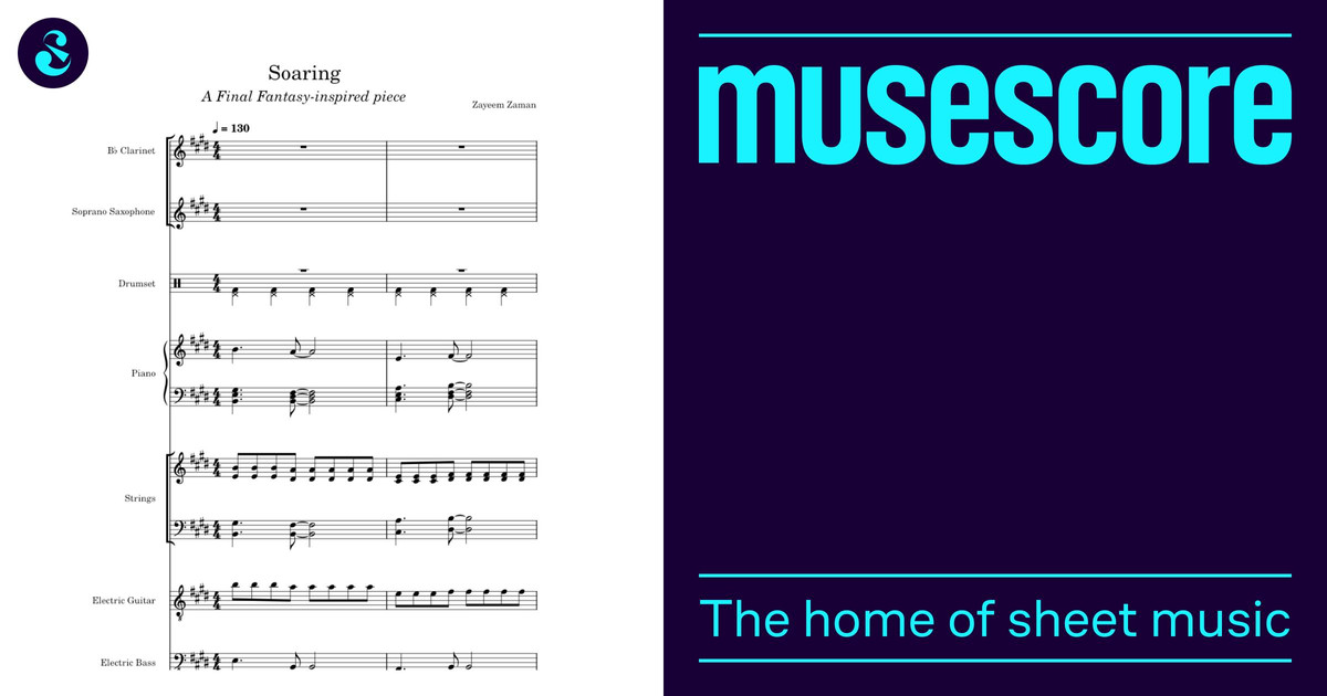 Soaring Sheet Music for Piano, Clarinet in b-flat, Guitar, Bass guitar ...