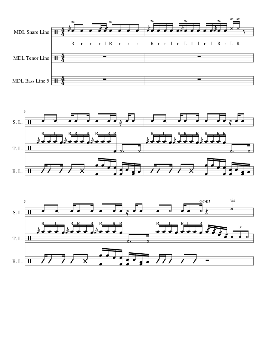 EP Sheet music for Snare drum, Tenor drum, Bass drum (Percussion Trio ...