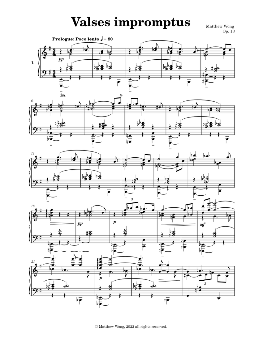 Valses impromptus, Op. 13 Sheet music for Piano (Solo) | Musescore.com