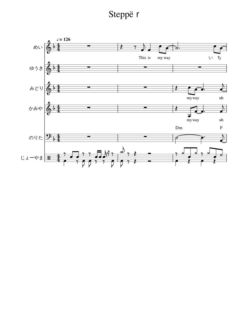 Steppër Sheet music for Piano, Drum group (Mixed Ensemble) | Musescore.com