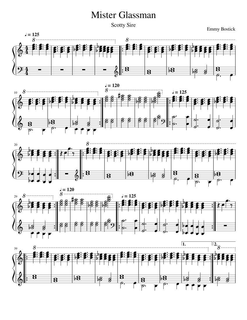 Mister Glassman Sheet music for Piano (Solo) Easy | Musescore.com