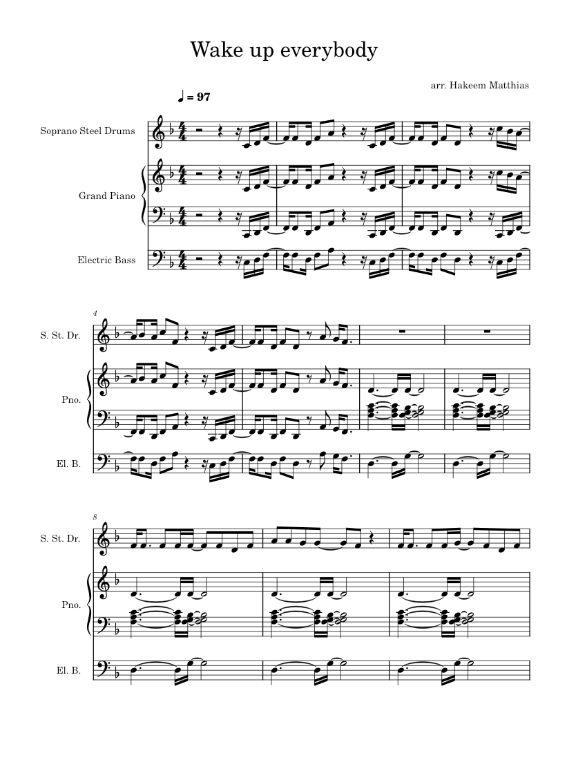 Wake up Everybody – Wake up Everybody Sheet music for Piano, Bass ...
