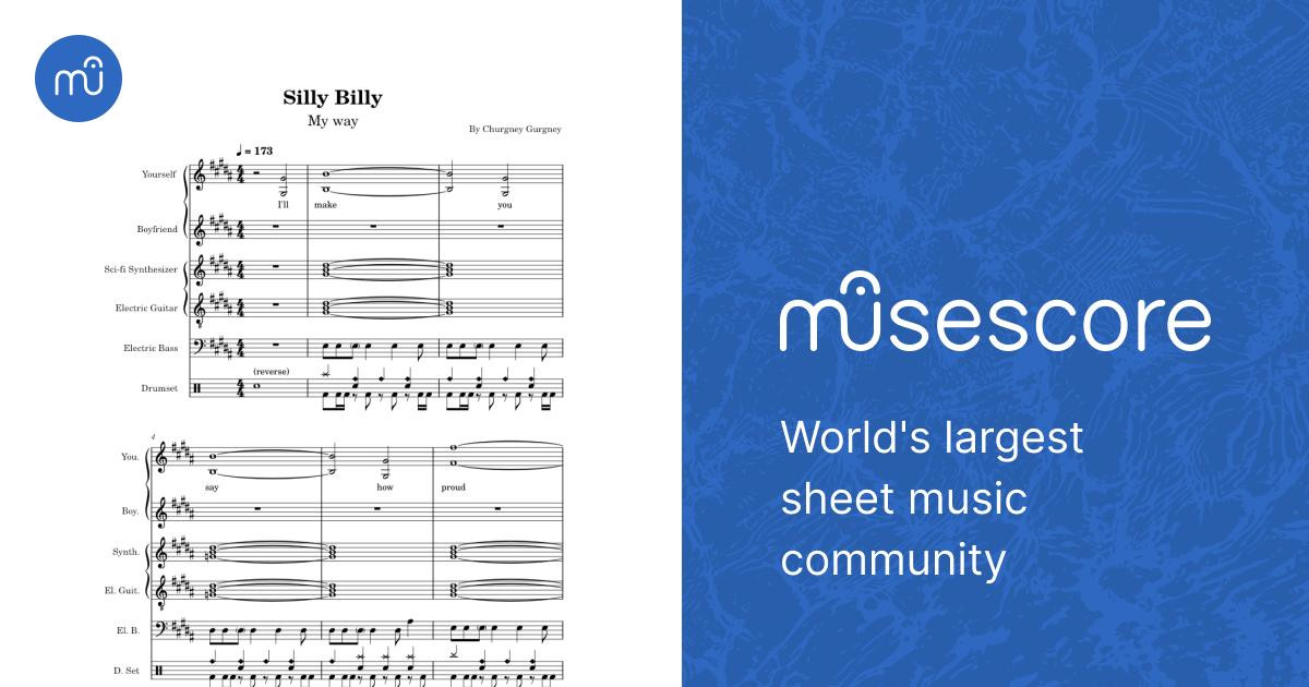 Silly Billy – Churgney Gurgney FNF Sheet music for Piano, Guitar, Bass ...