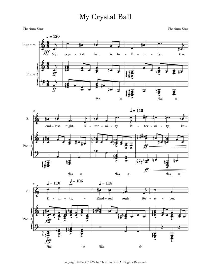 My Crystal Ball Sheet music for Piano, Soprano (Piano-Voice ...