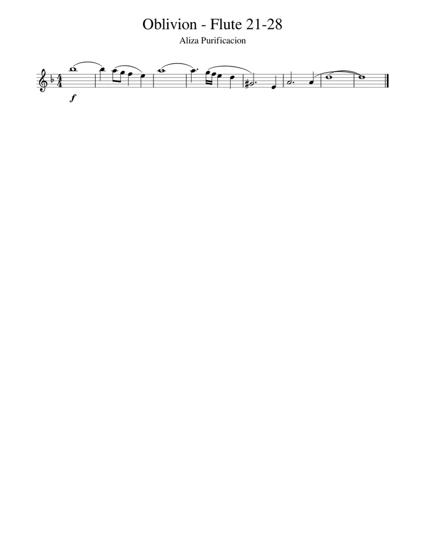 Oblivion - Flute 21-28 Sheet music for Flute (Solo) | Musescore.com