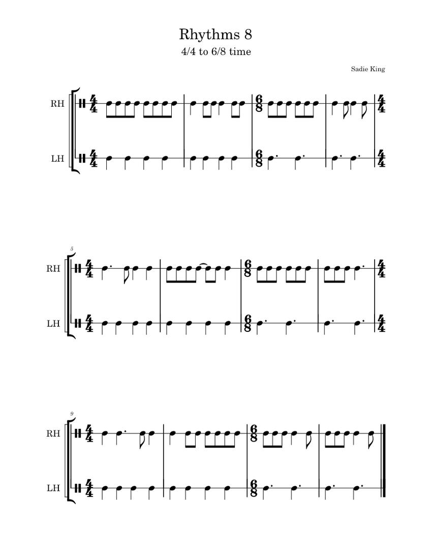 Rhythms 8 - piano tutorial