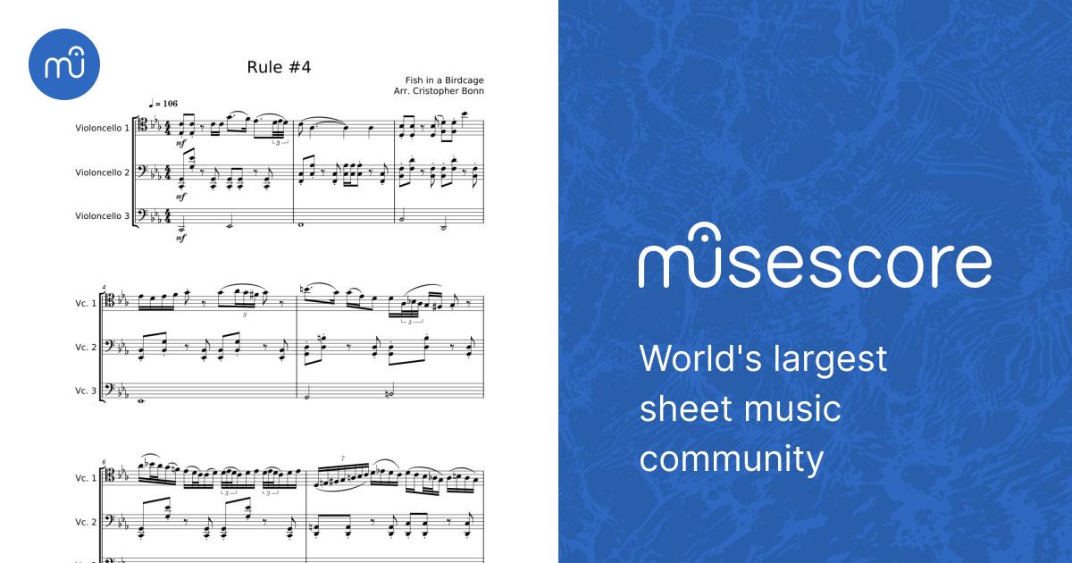 Rule #4 - Fish In A Birdcage Sheet Music for Cello, Strings group ...