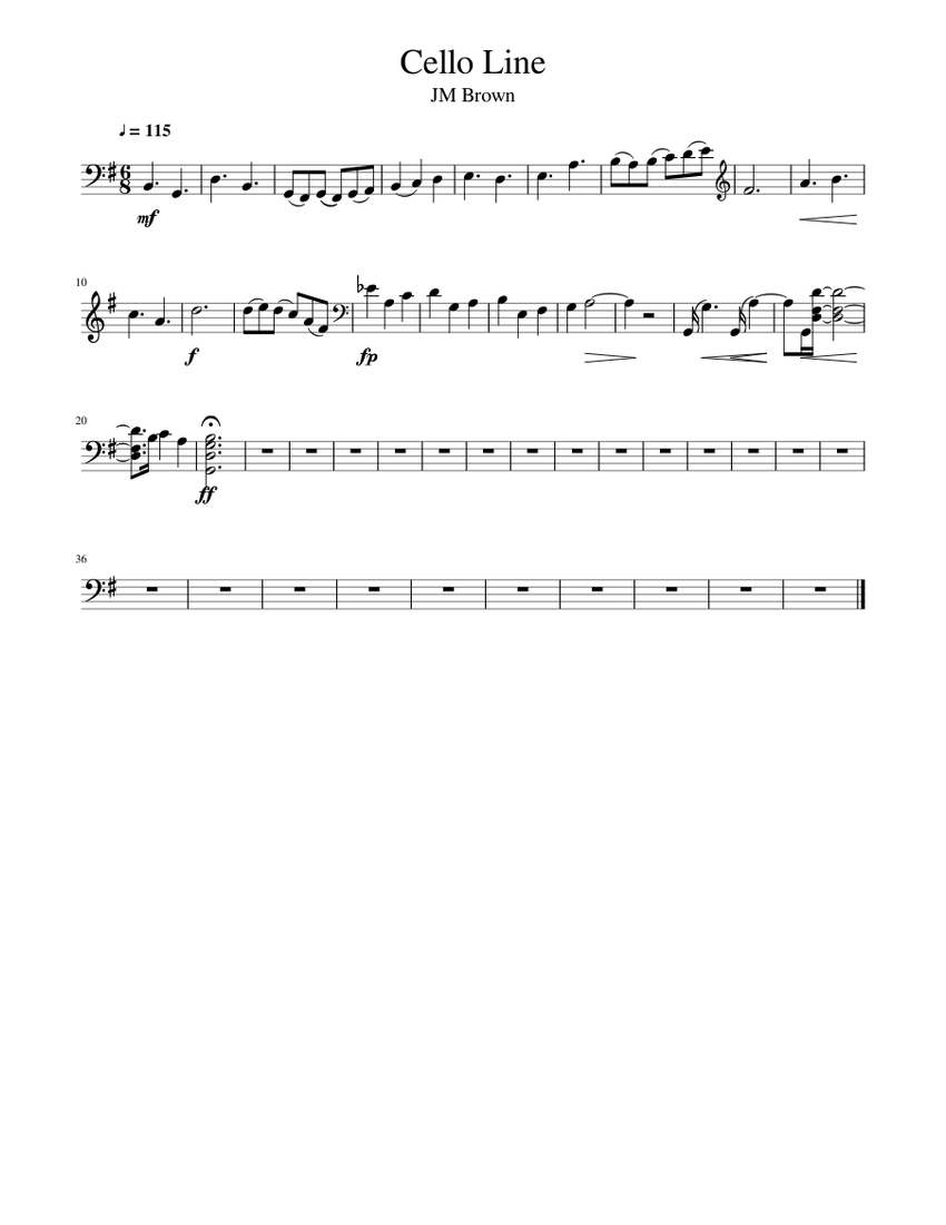 Cello Line Sheet music for Cello (Solo) | Musescore.com