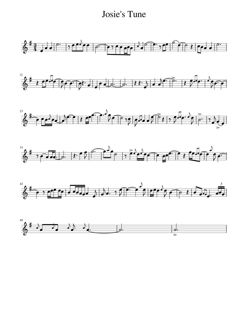 Josie's Tune Sheet music for Piano (Solo) | Musescore.com