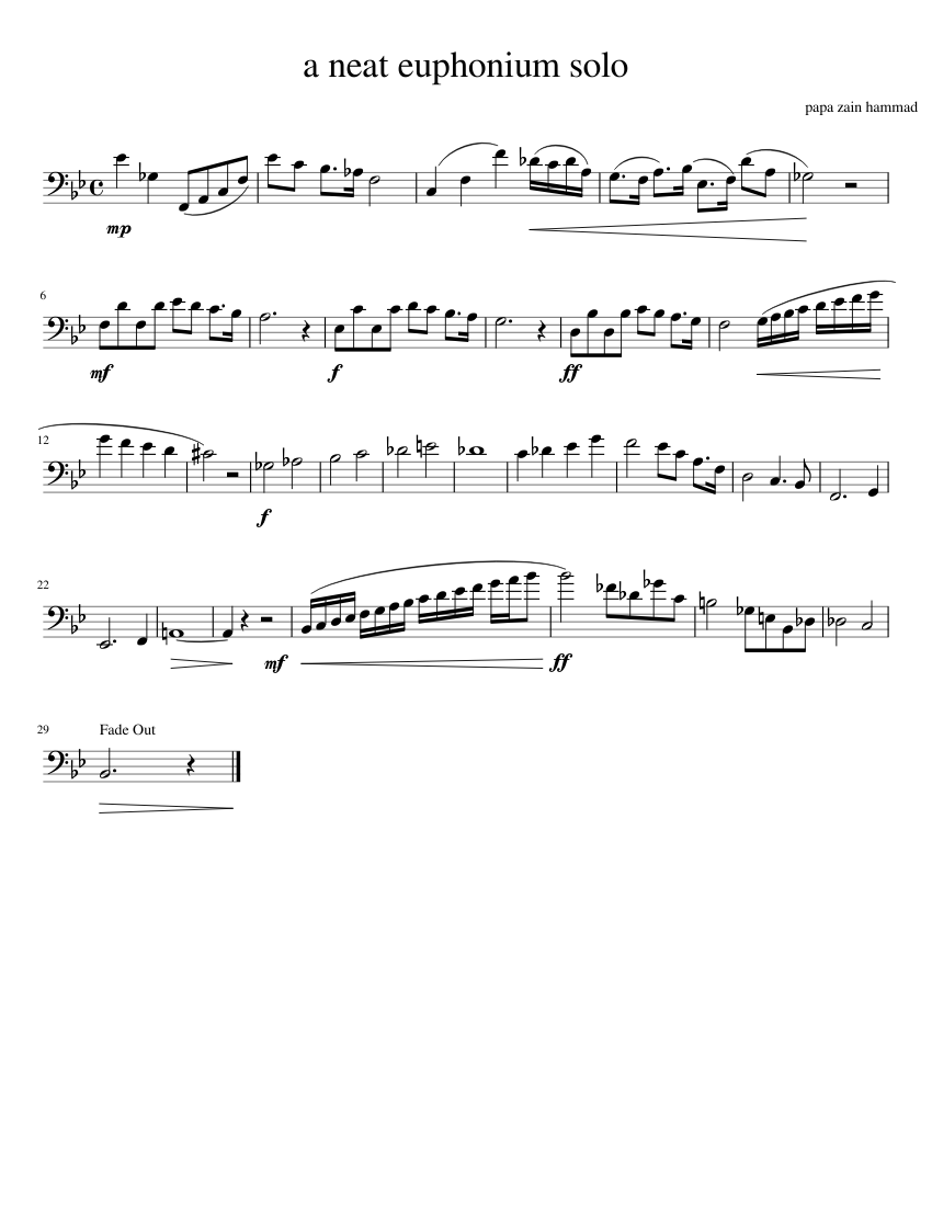 a neat euphonium solo Sheet Music for Euphonium (Solo) | MuseScore.com