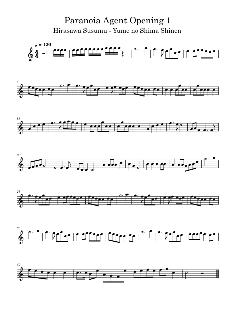 Paranoia Agent Opening 1 - piano tutorial