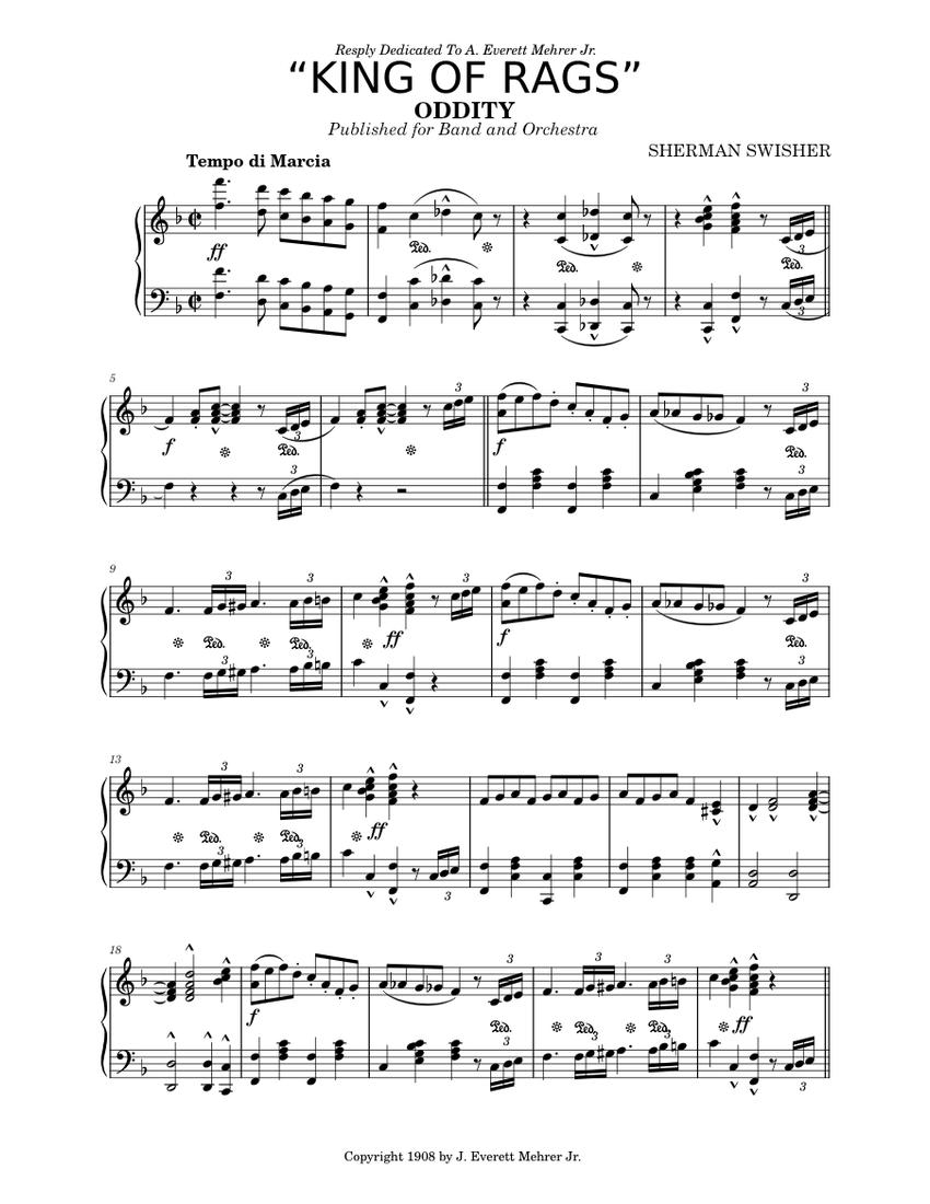 King of Rags (1908) Sheet music for Piano (Solo) | Musescore.com