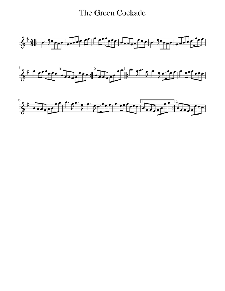 The Green Cockade Sheet music for Piano (Solo) | Musescore.com