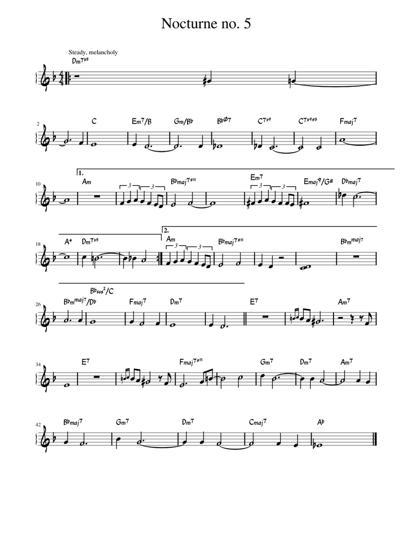 Nocturne 5 - piano tutorial