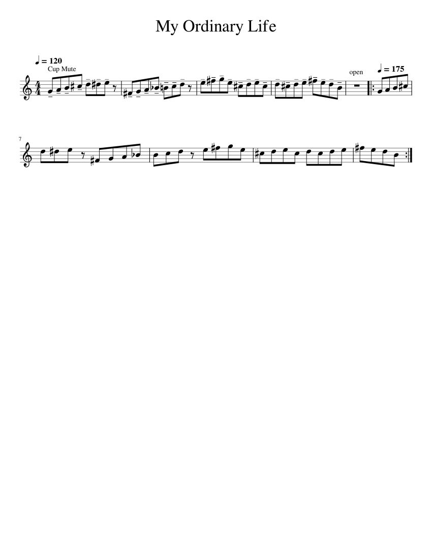 My Ordinary Life - The Living Tombstones Sheet music for Trumpet in b ...