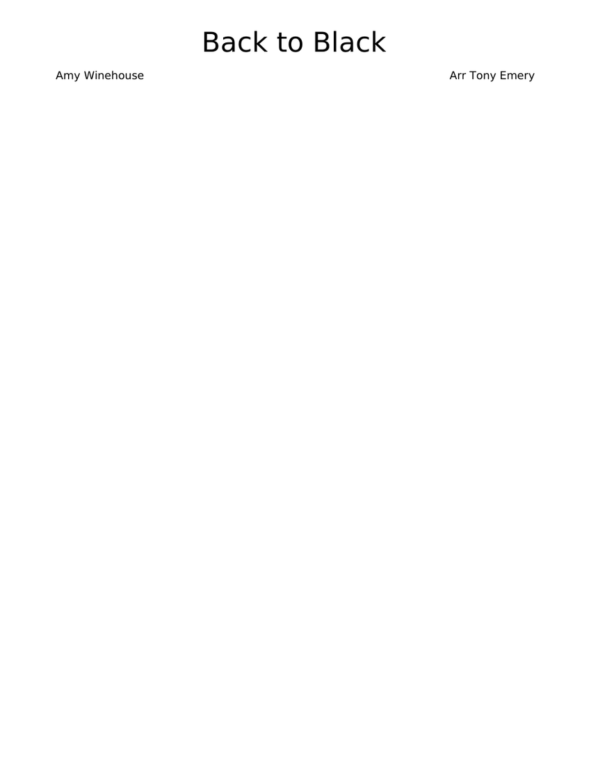 Back To Black Amy Winehouse Sheet Music for Piano, Trombone, Vocals ...