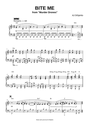 BITE ME — AJ DiSpirito | Murder Drones, Arr. for Solo Piano Sheet Music ...