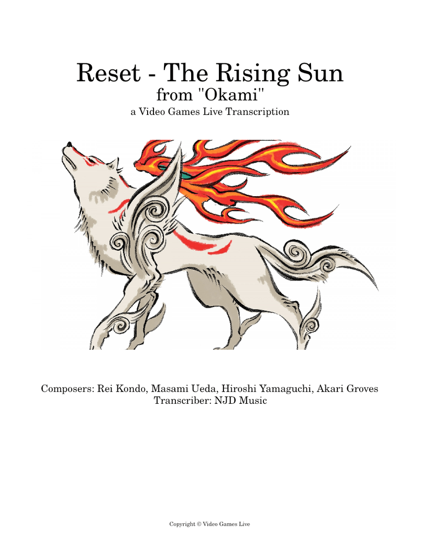 [Okami] Reset - The Rising Sun Sheet Music for Piano, Trombone, Soprano ...