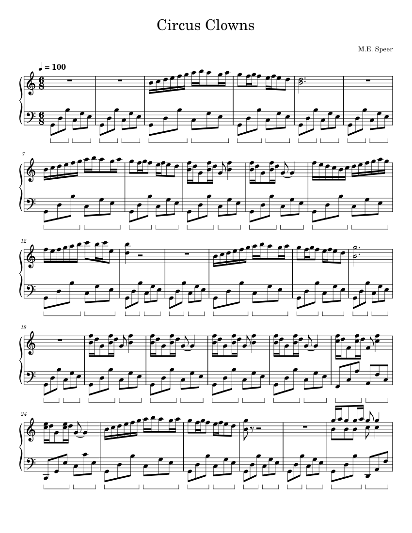 Circus_Clowns Sheet Music for Piano (Solo) | MuseScore.com